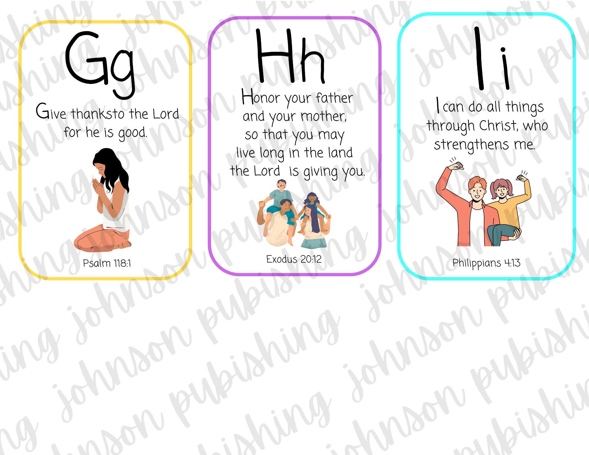 Alphabet Bible Verse: Flashcards Printable, Digital, Learning ...