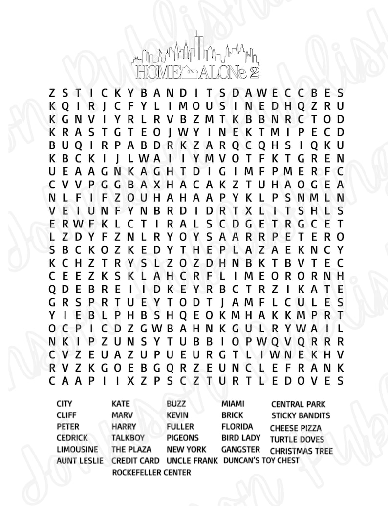 HOME ALONE 2: Lost in New York Movie Companion, Printable Instant ...