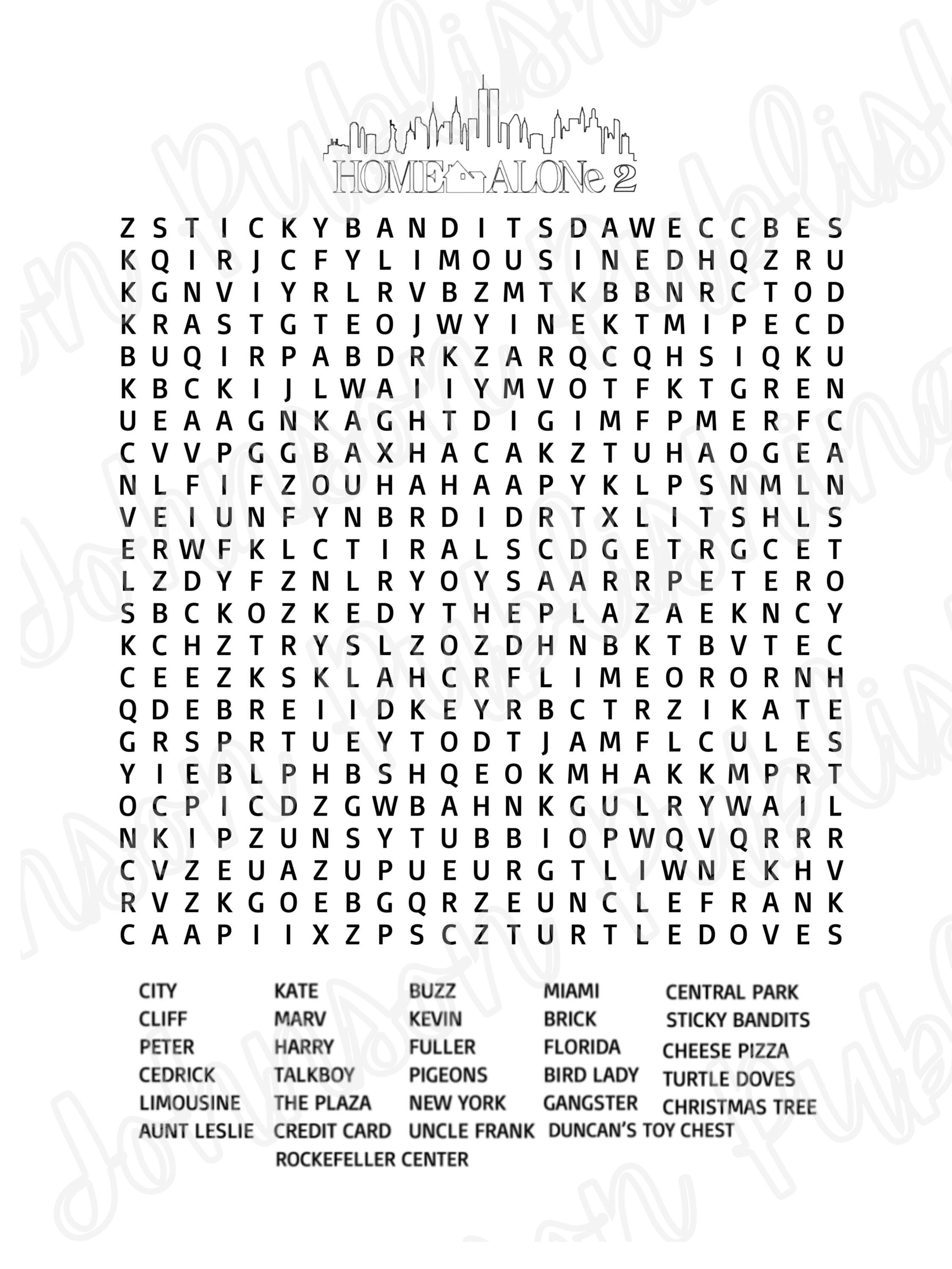 HOME ALONE 2: Lost in New York Movie Companion, Printable Instant ...