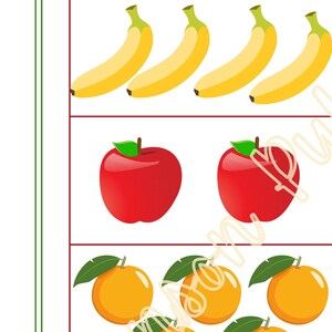 Counting Practice Worksheet: Fruit. Printable, Digital, Worksheet ...