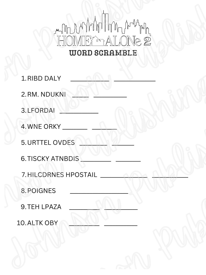 HOME ALONE 2: Lost in New York Movie Companion, Printable Instant ...