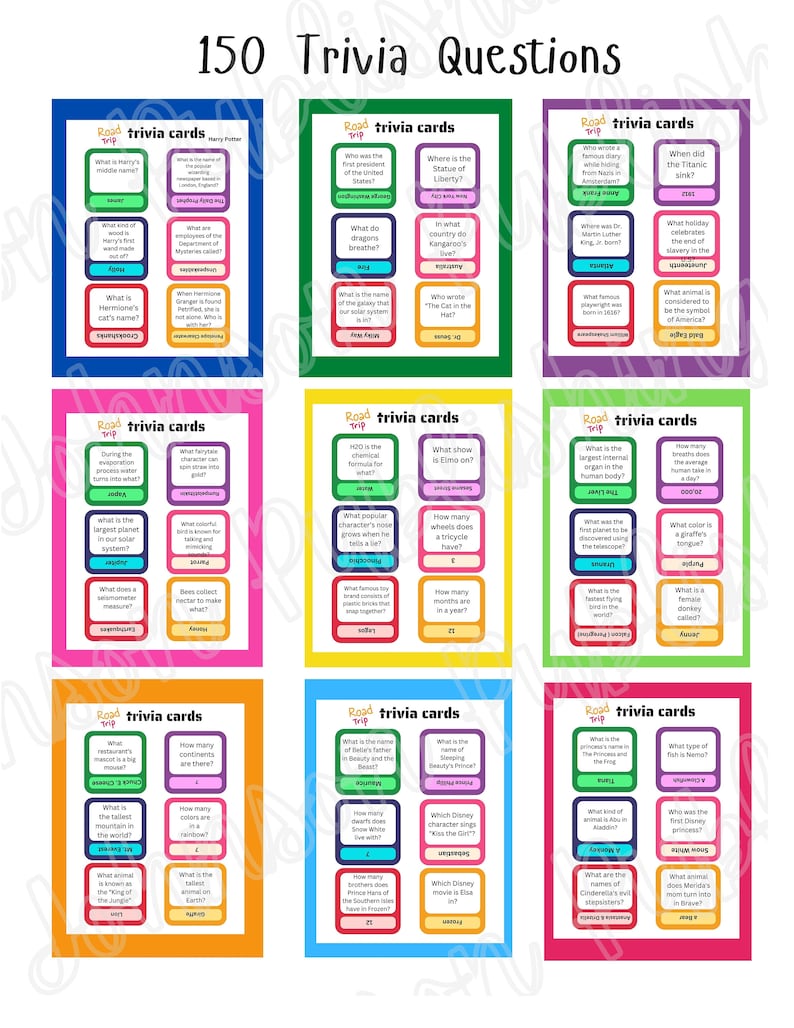 Road Trip Travel Vacation Kids Printable Car Games Board Games Coloring ...