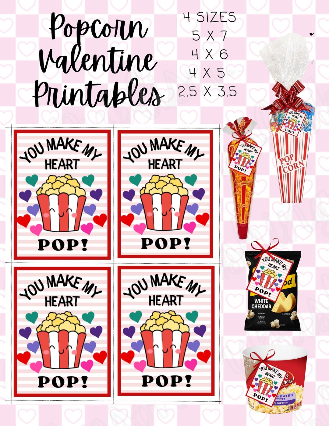 POPCORN Valentines, Class Valentines, Valentine's Day, Friend ...