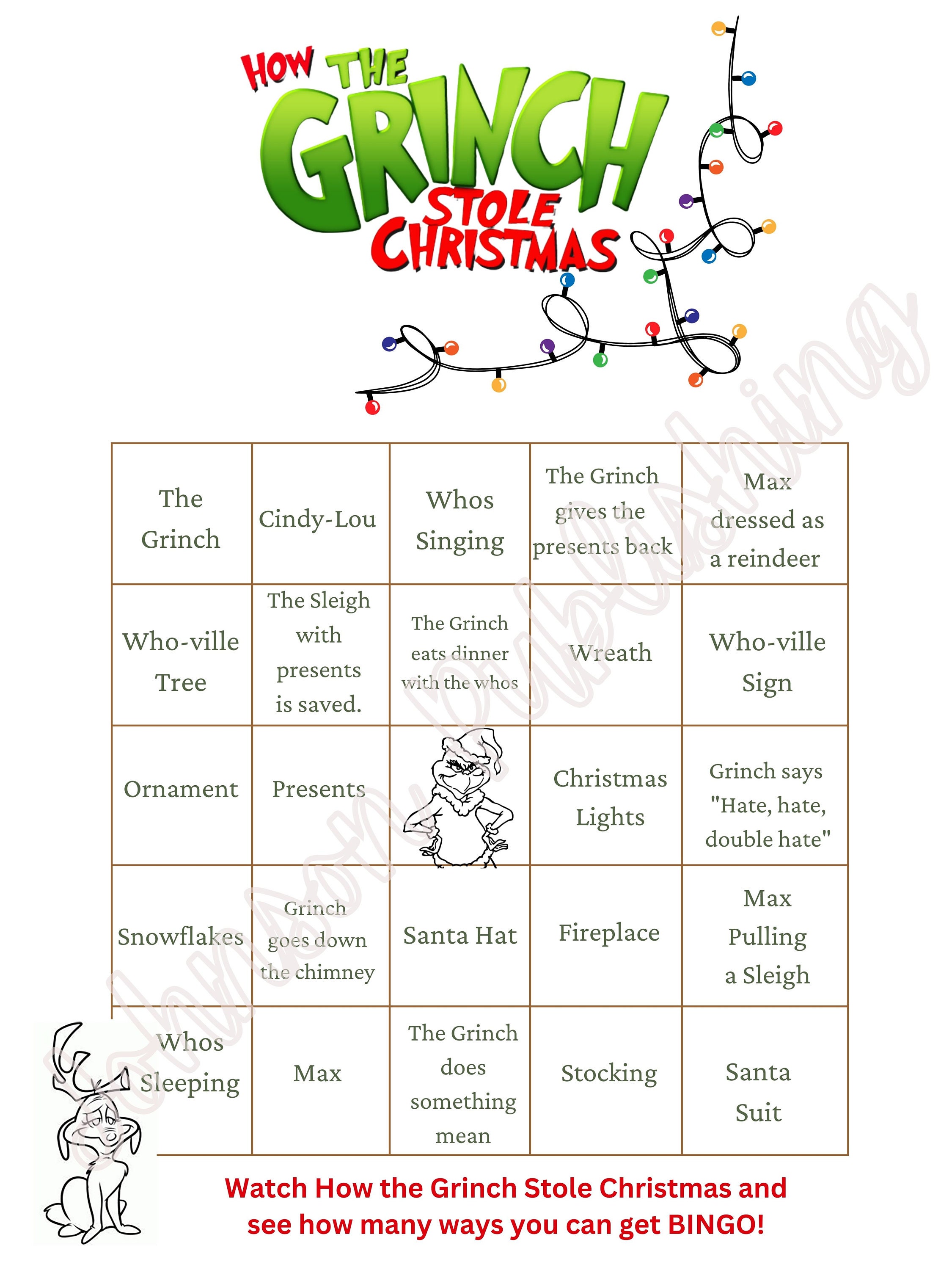 How the Grinch Stole Christmas Movie Companion Digital Printable ...