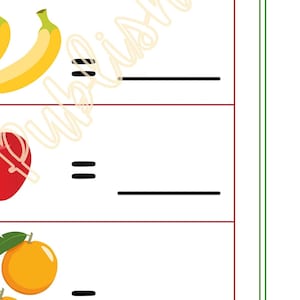 Counting Practice Worksheet: Fruit. Printable, Digital, Worksheet ...
