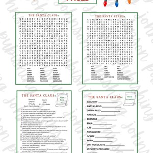 THE SANTA Clause Family Movie Night Activity Kit , Printable Instant ...