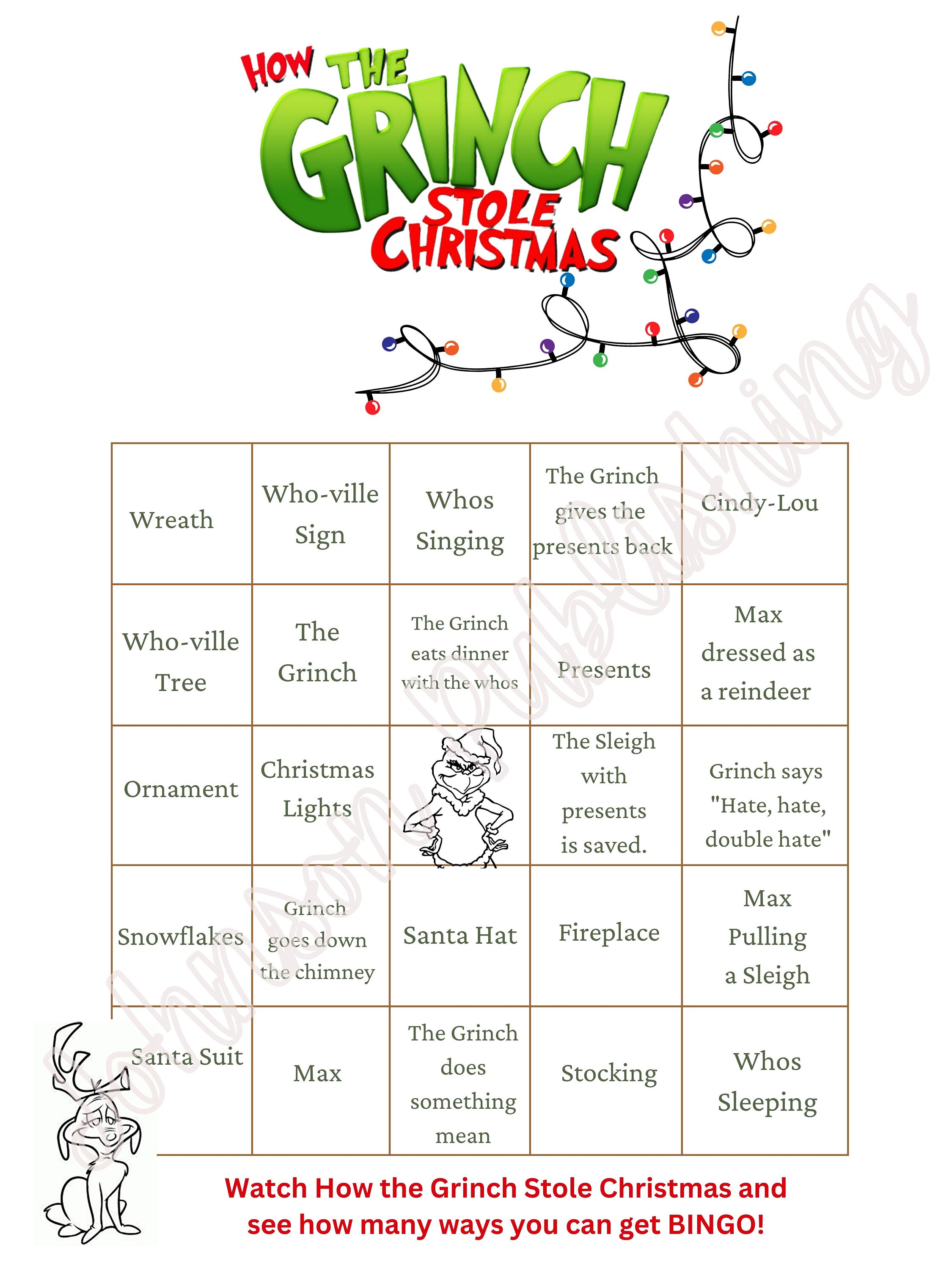 How the Grinch Stole Christmas Movie Companion Digital Printable ...