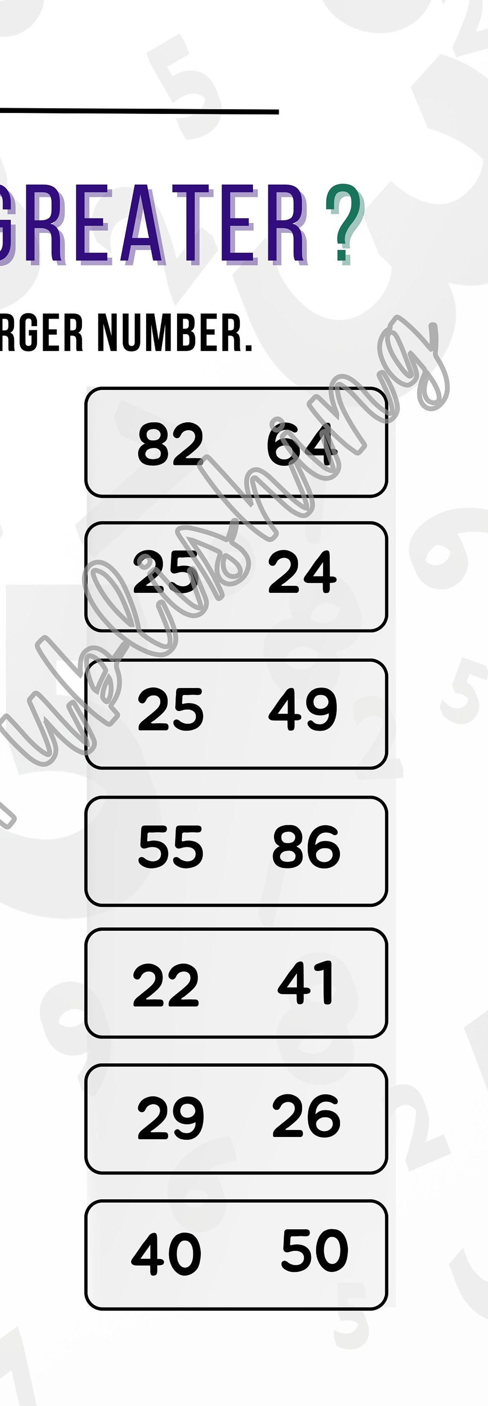 Math Practice Worksheet Large Numbers. Printable, Digital, Worksheet ...