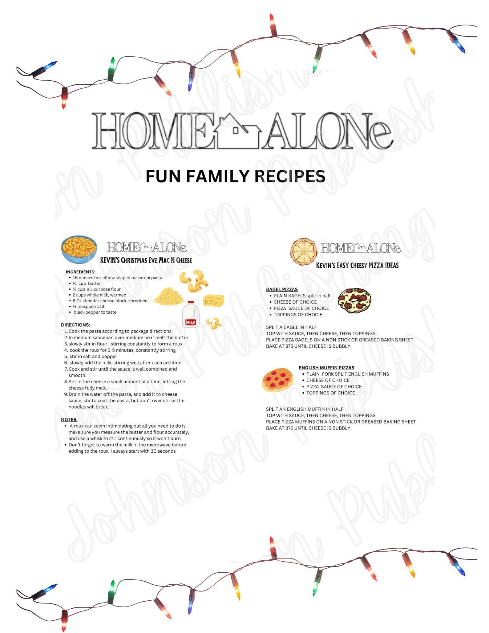 HOME ALONE Family Movie Night Activity Kit Companion, Printable Instant ...