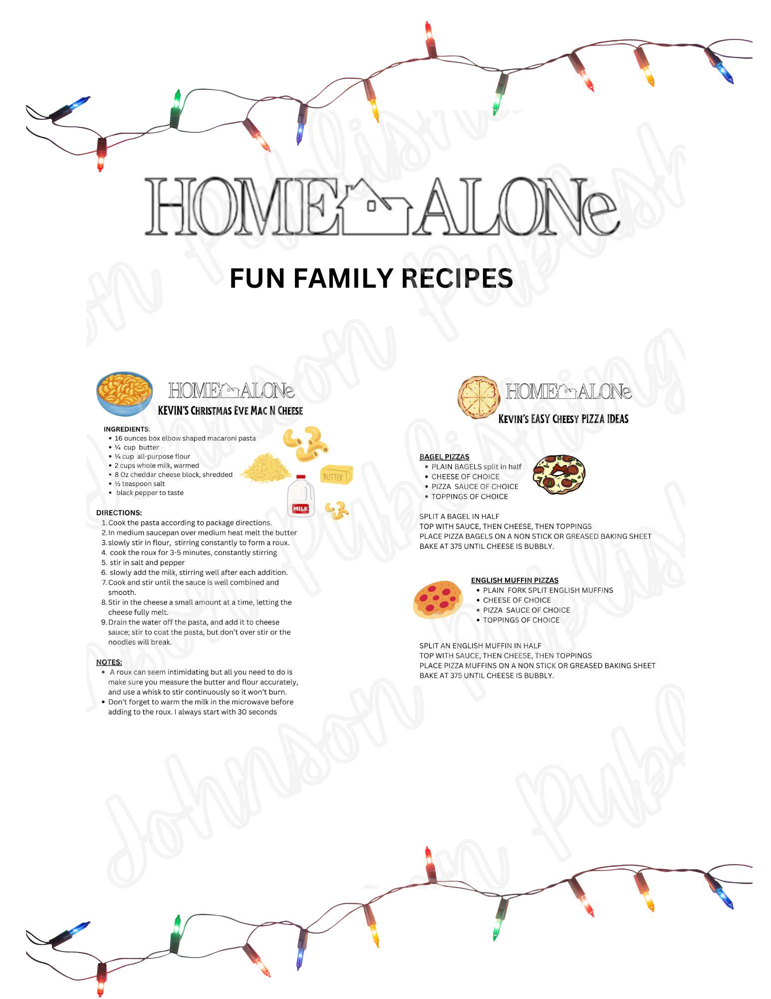 HOME ALONE Family Movie Night Activity Kit Companion, Printable Instant ...
