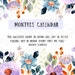 Blank Monthly Calendar- Inspirational Quotes Printable (landscape 11 X ...