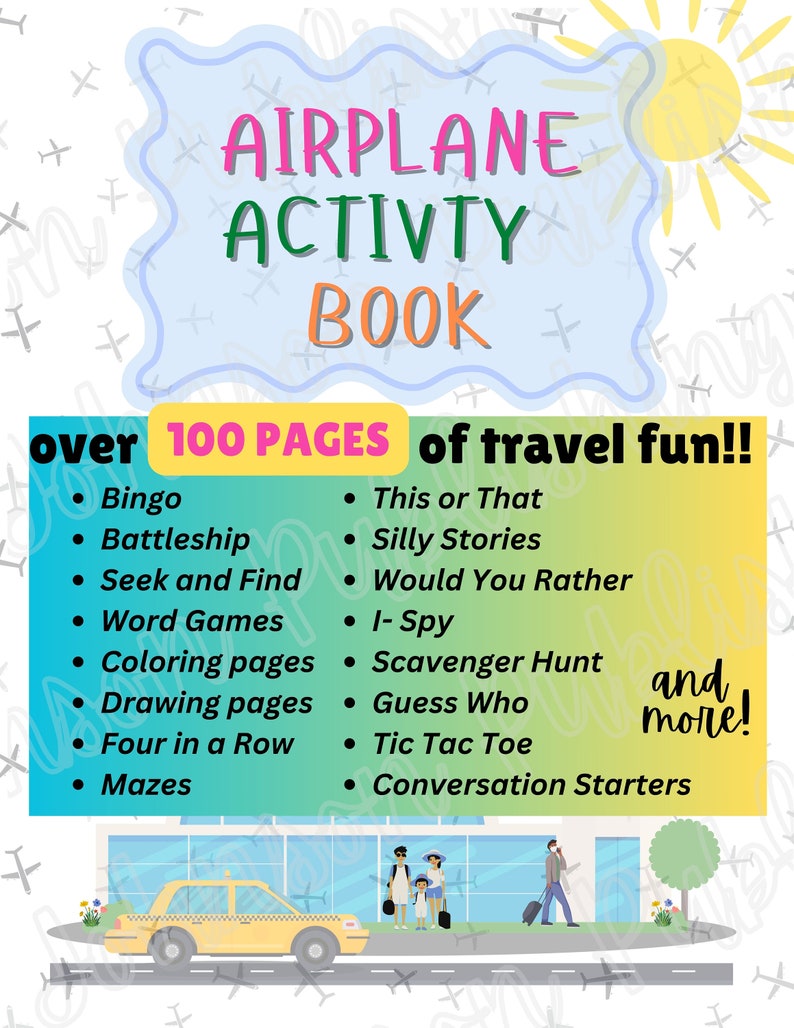 Airplane, Travel, In- Flight Activity, Unplugged, Printable, Activity ...