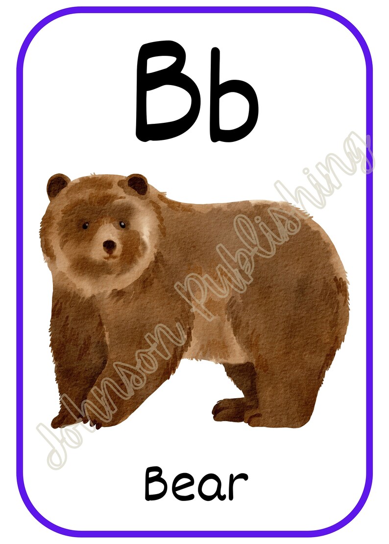 Alphabet Flashcards: Animals. Printable, Digital, Foundational Learning ...