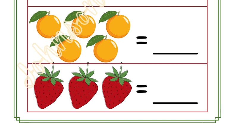 Counting Practice Worksheet: Fruit. Printable, Digital, Worksheet ...