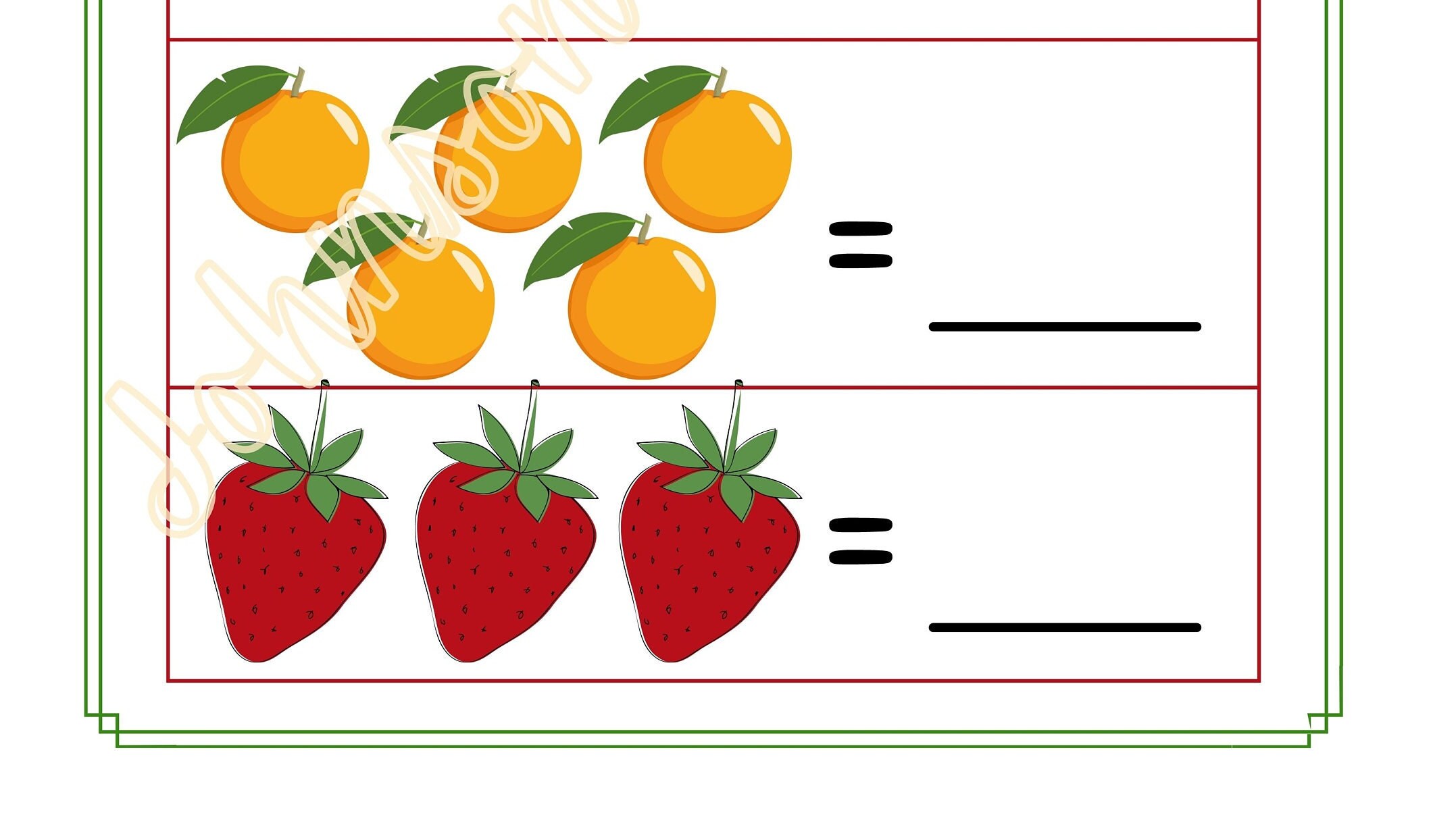 Counting Practice Worksheet: Fruit. Printable, Digital, Worksheet ...
