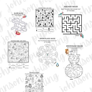 Winter Snow Day Printable Activity Set, Digital File, Screen Free Fun ...