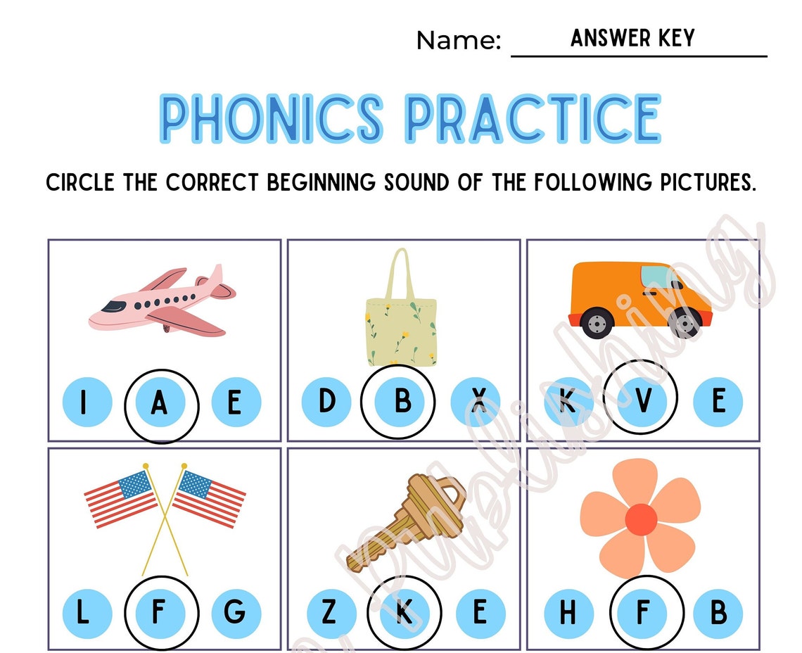 Phonics Worksheet: Objects. Printable, Digital, Worksheet, Summer ...