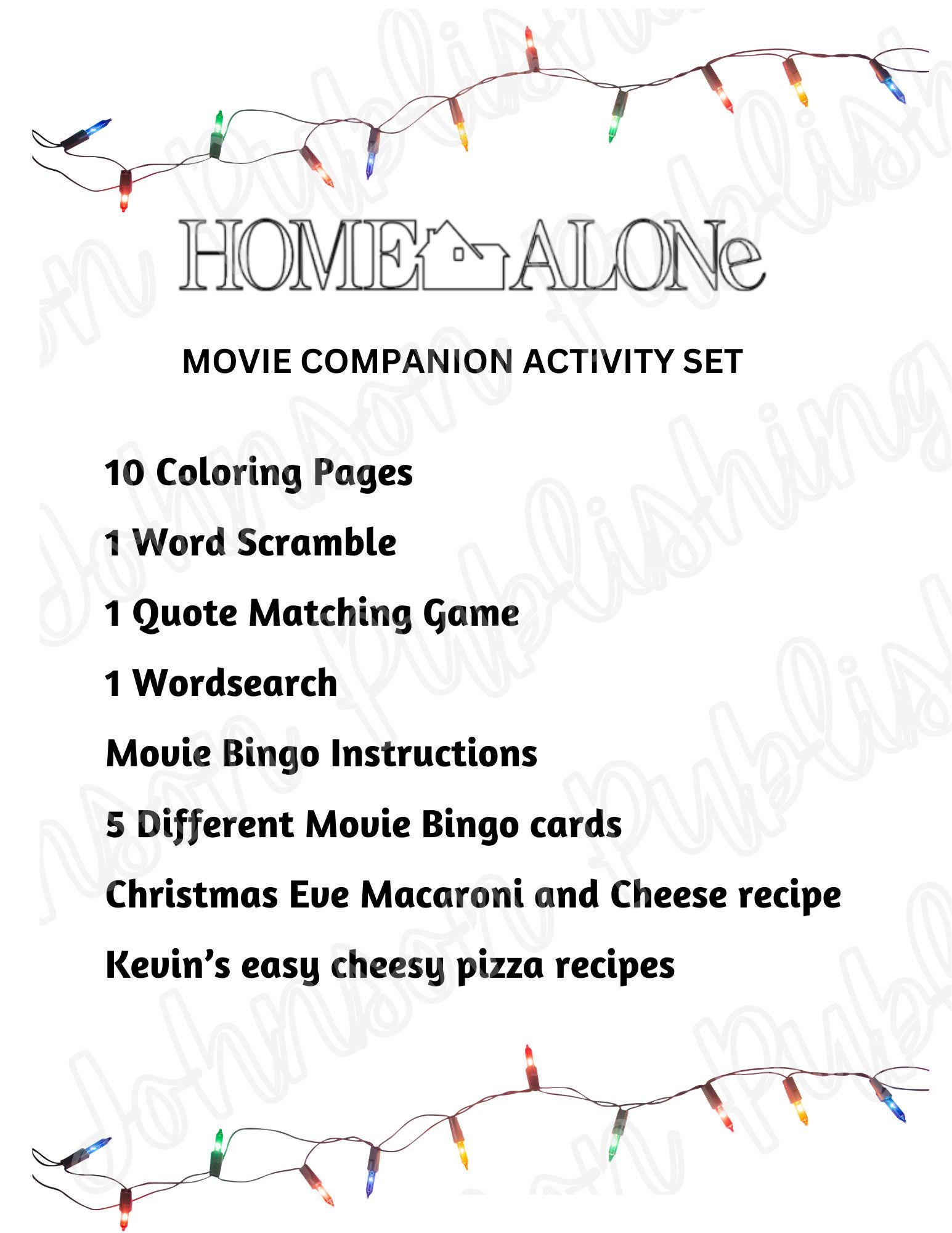 HOME ALONE Family Movie Night Activity Kit Companion, Printable Instant ...