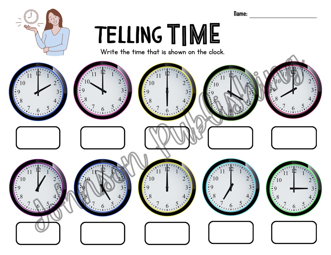 Math Worksheet:telling Time Practice Printable, Digital, Worksheet ...
