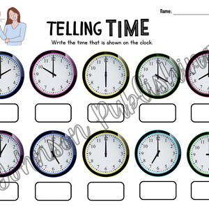 Math Worksheet:telling Time Practice Printable, Digital, Worksheet ...