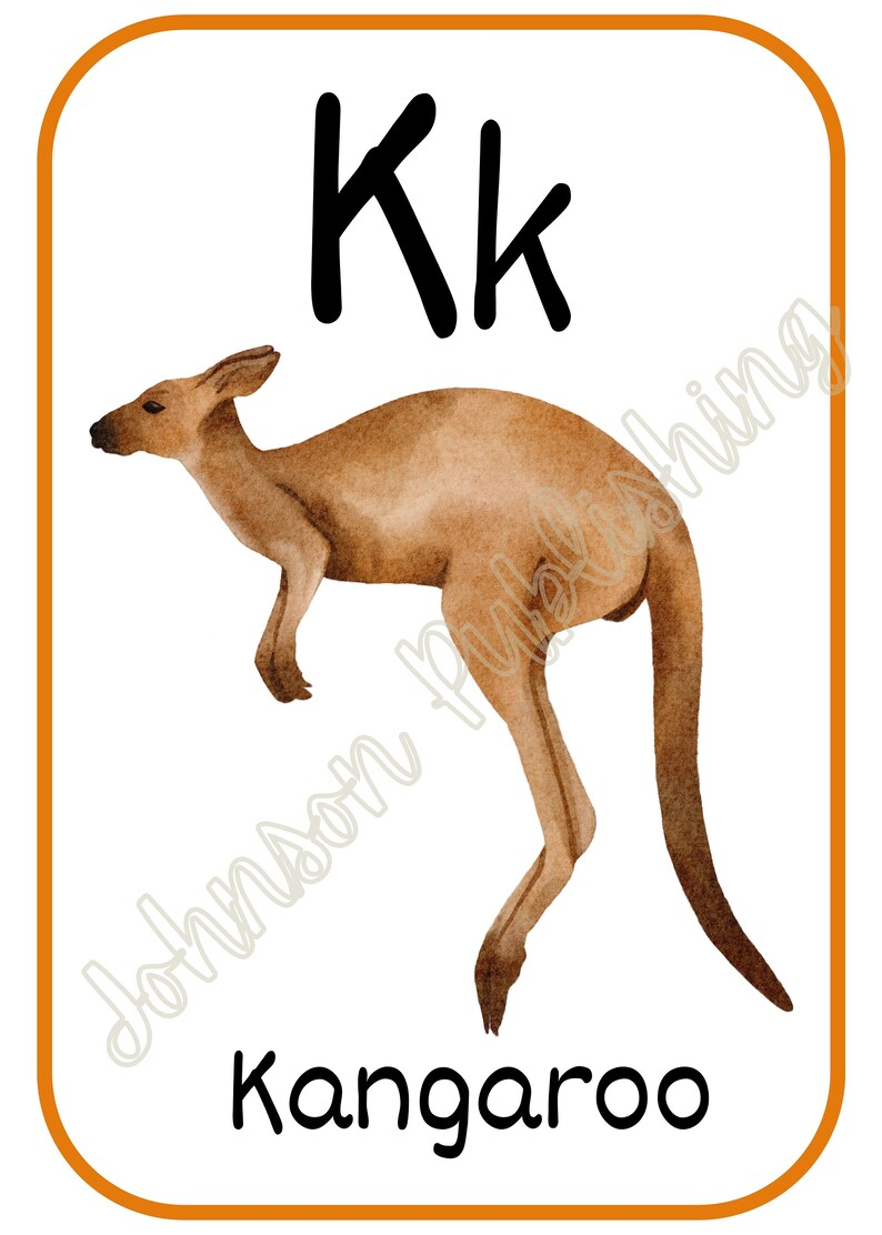 Alphabet Flashcards: Animals. Printable, Digital, Foundational Learning ...