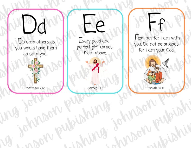 Alphabet Bible Verse: Flashcards Printable, Digital, Learning ...