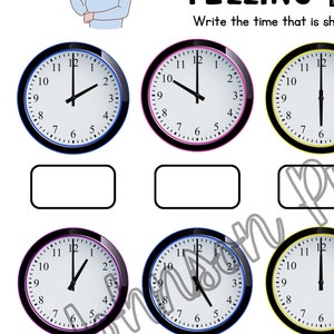 Math Worksheet:telling Time Practice Printable, Digital, Worksheet ...