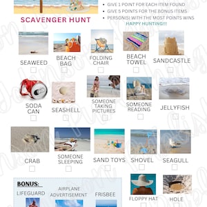 BEACH SCAVENGER HUNT Outdoor, Kids Family Activity Game, Printable ...