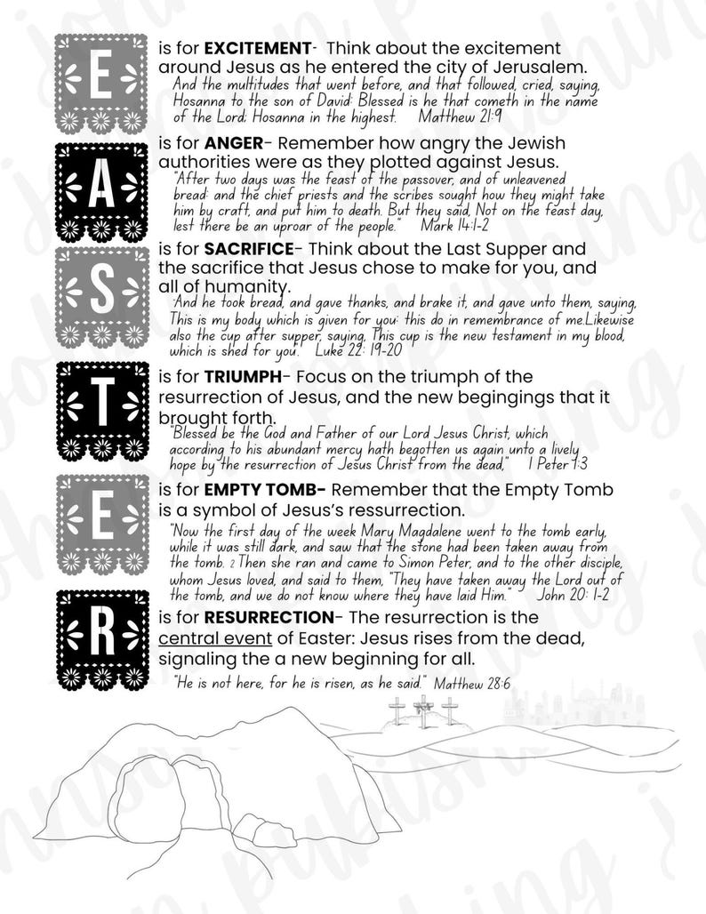 EASTER STORY ACRONYM, Easter Activity, Family Activity, Sunday School ...