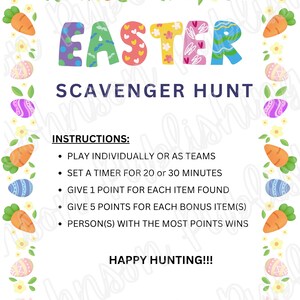 EASTER SCAVENGER HUNT ,indoor and Outdoor Activity, Kids, Family ...