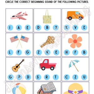Phonics Worksheet: Objects. Printable, Digital, Worksheet, Summer ...