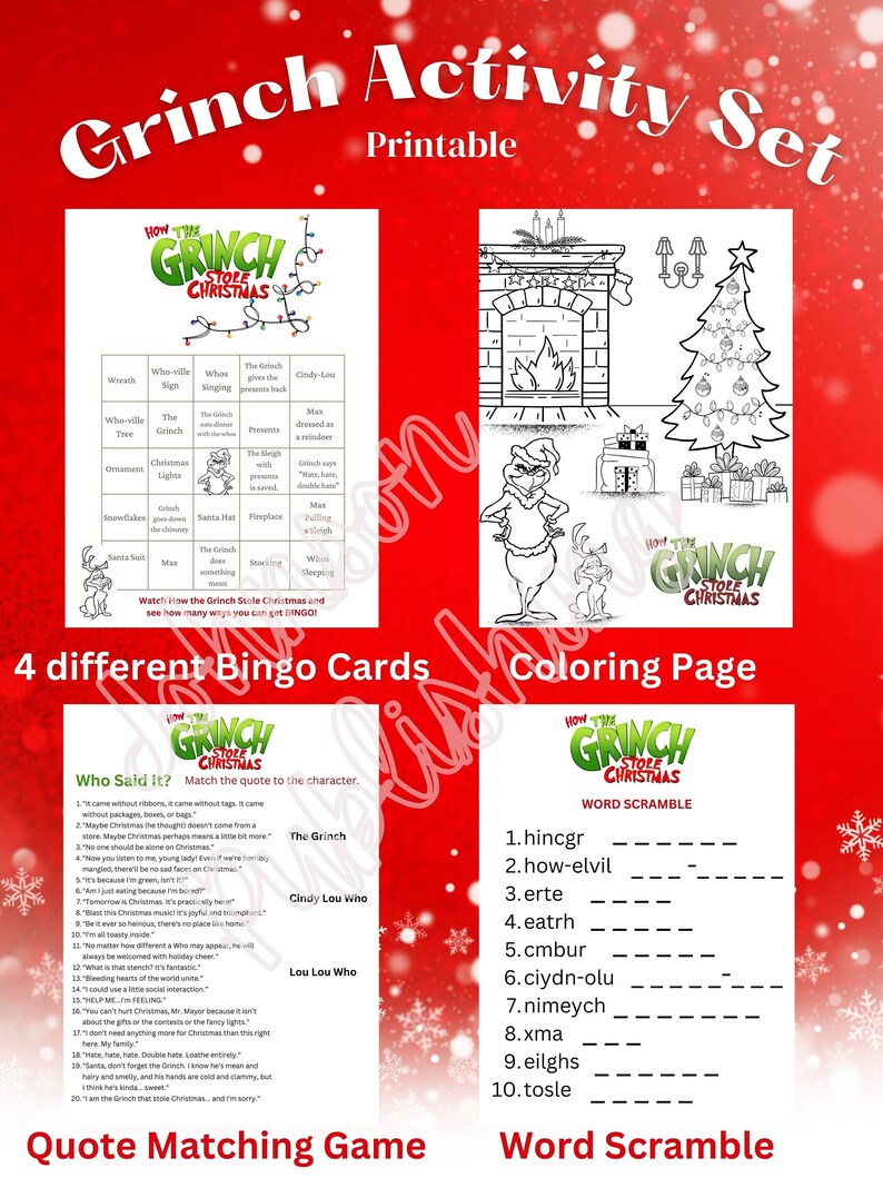 How the Grinch Stole Christmas Movie Companion Digital Printable ...