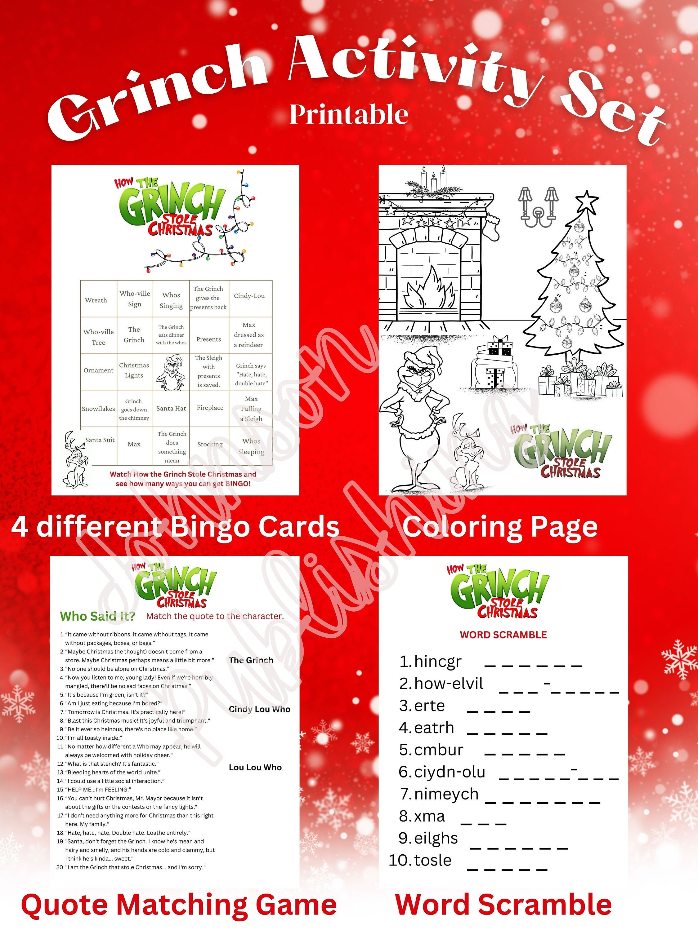 How the Grinch Stole Christmas Movie Companion Digital Printable ...