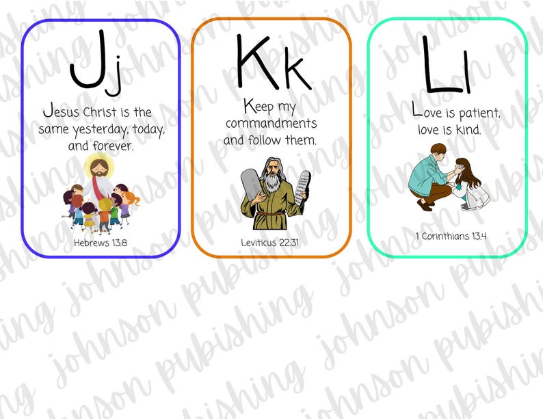 Alphabet Bible Verse: Flashcards Printable, Digital, Learning ...