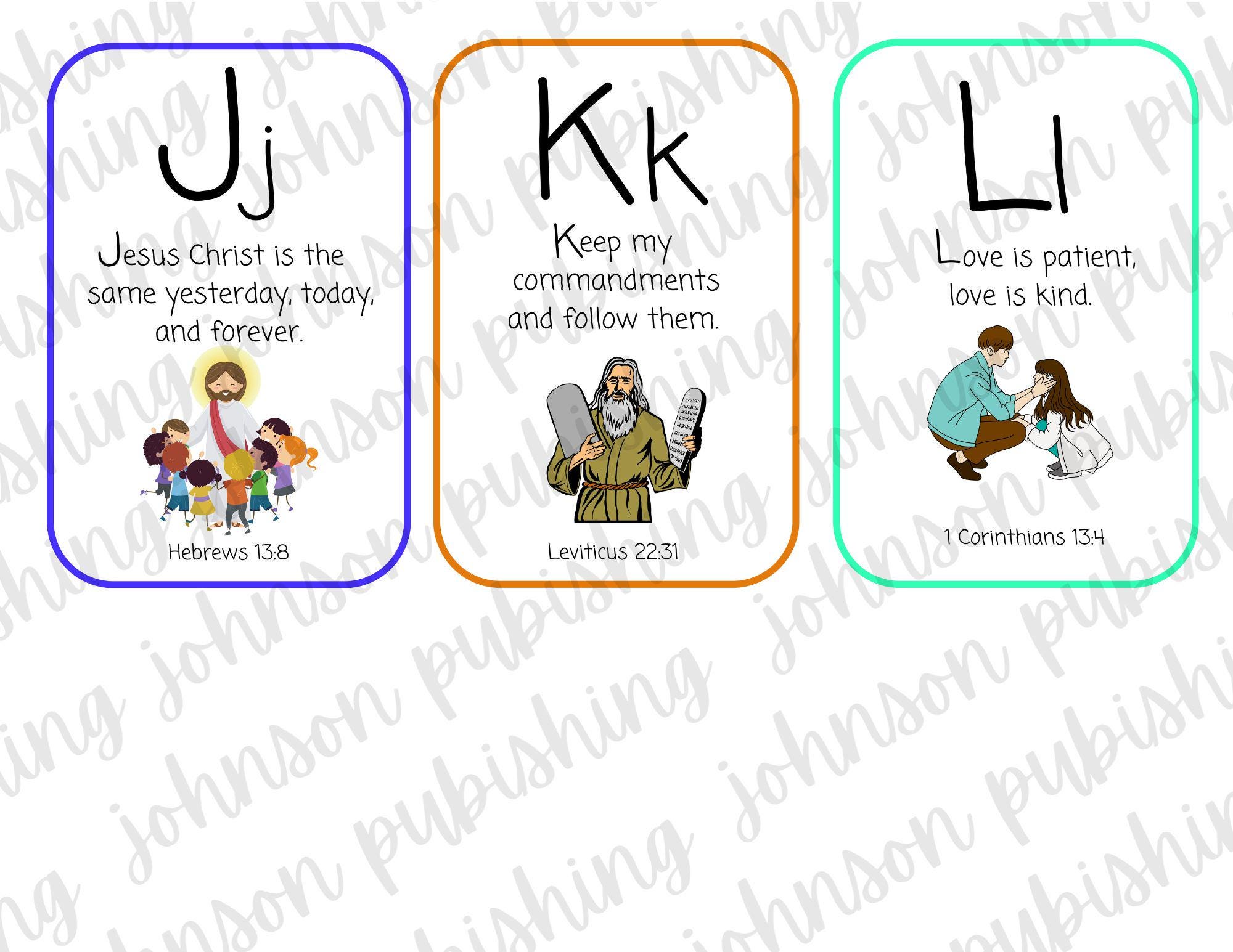 Alphabet Bible Verse: Flashcards Printable, Digital, Learning ...
