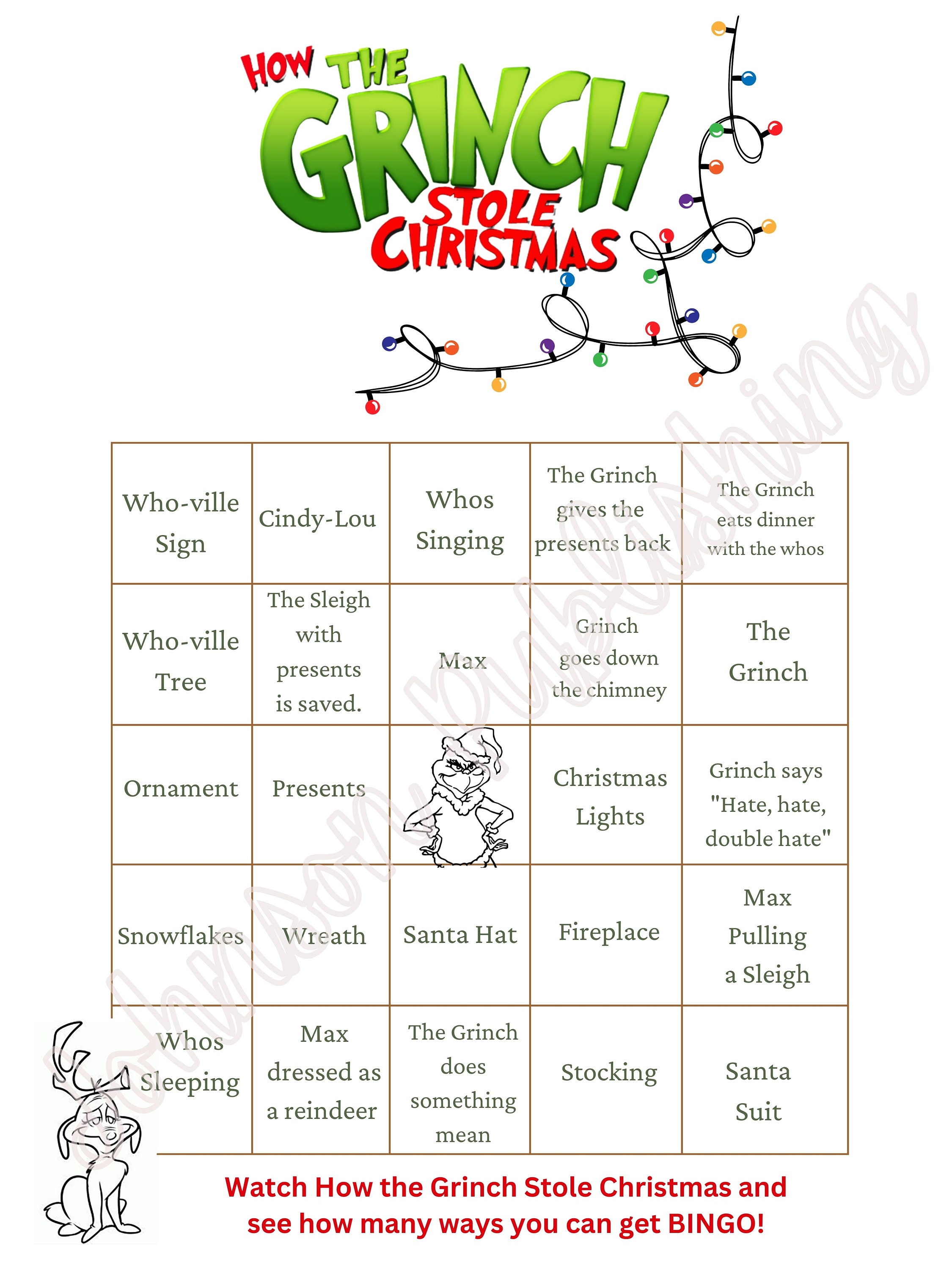 How the Grinch Stole Christmas Movie Companion Digital Printable ...