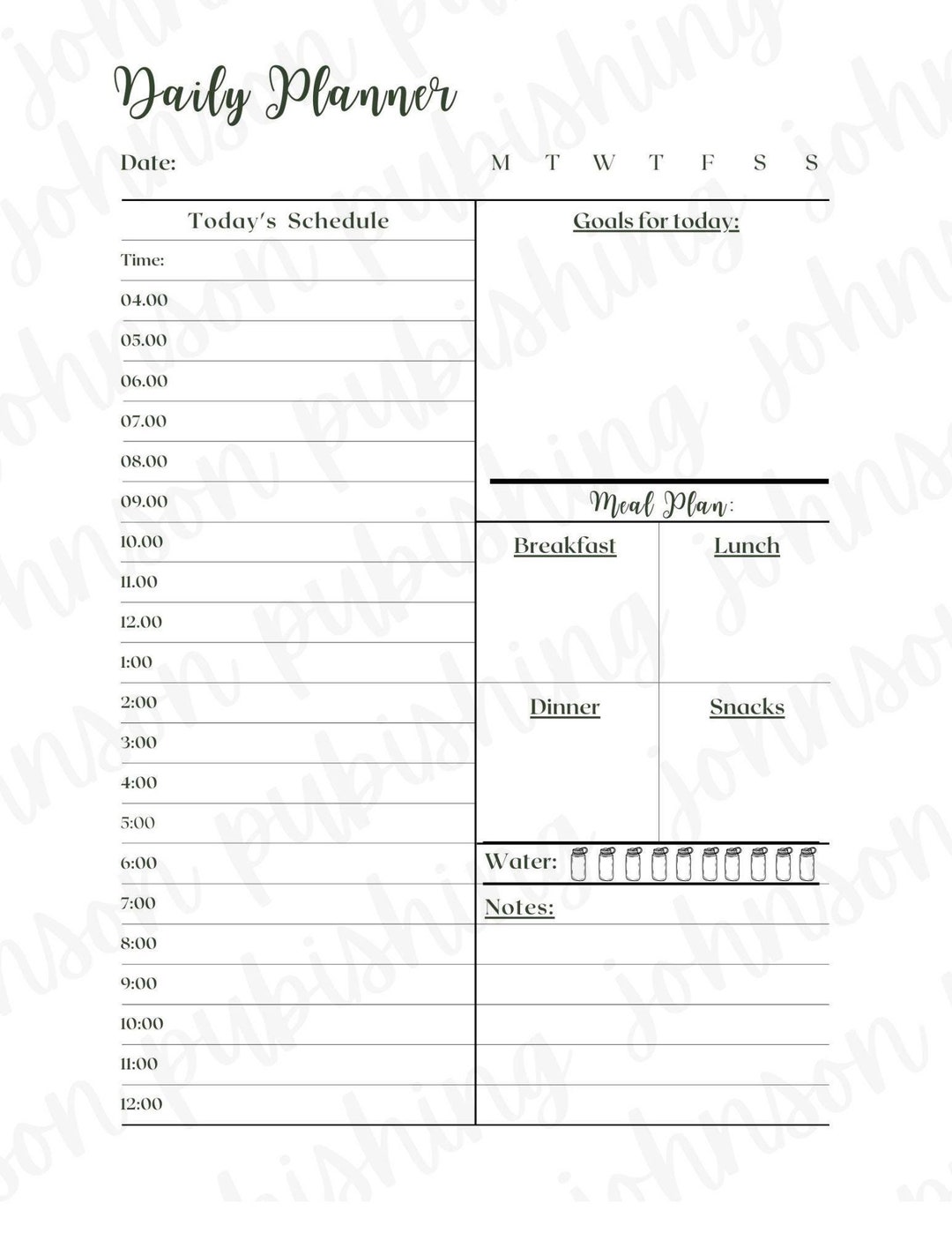 Daily to Do List Printable, Goal Setting, Daily Planner, Daily List ...