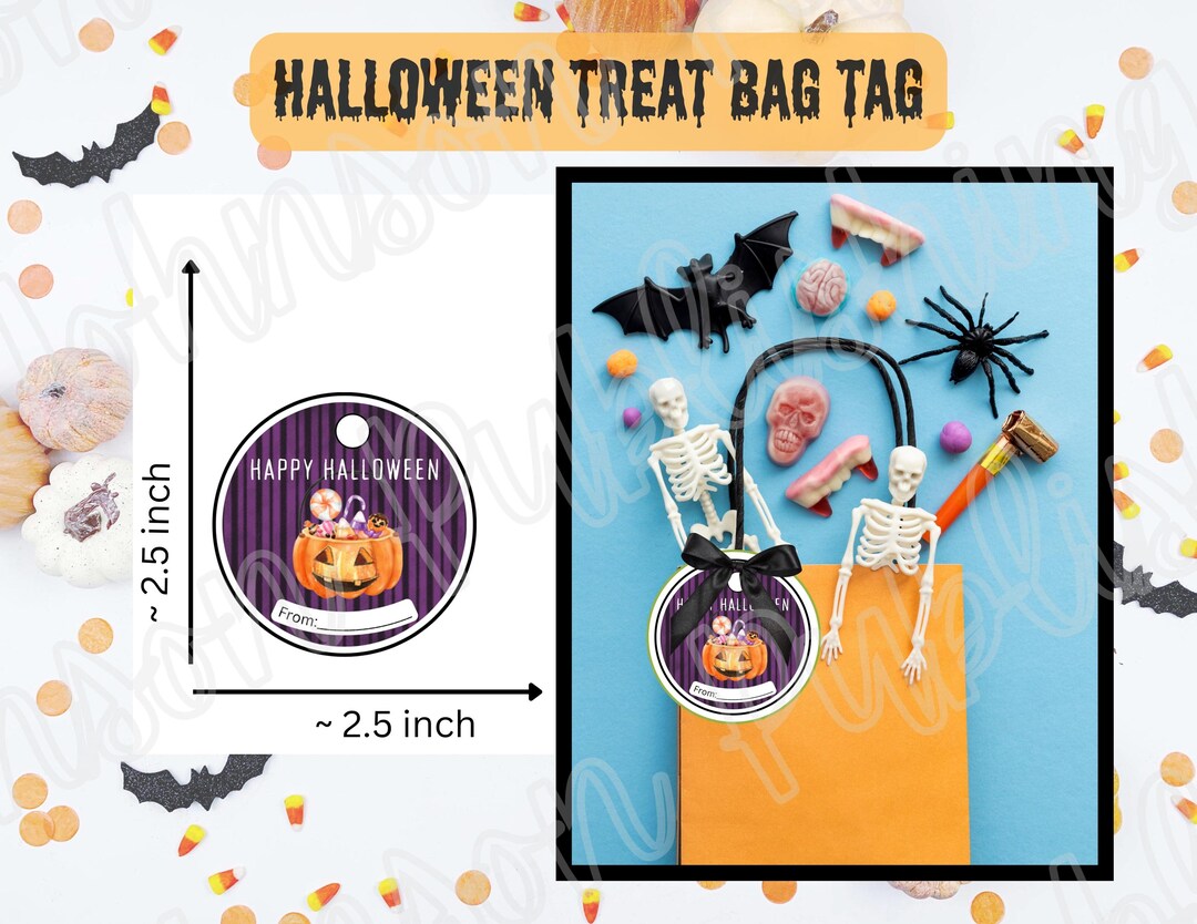 Halloween Treat Bag, Gift Tags, Boo Bag, Candy Bag, Trunk or Treat ...