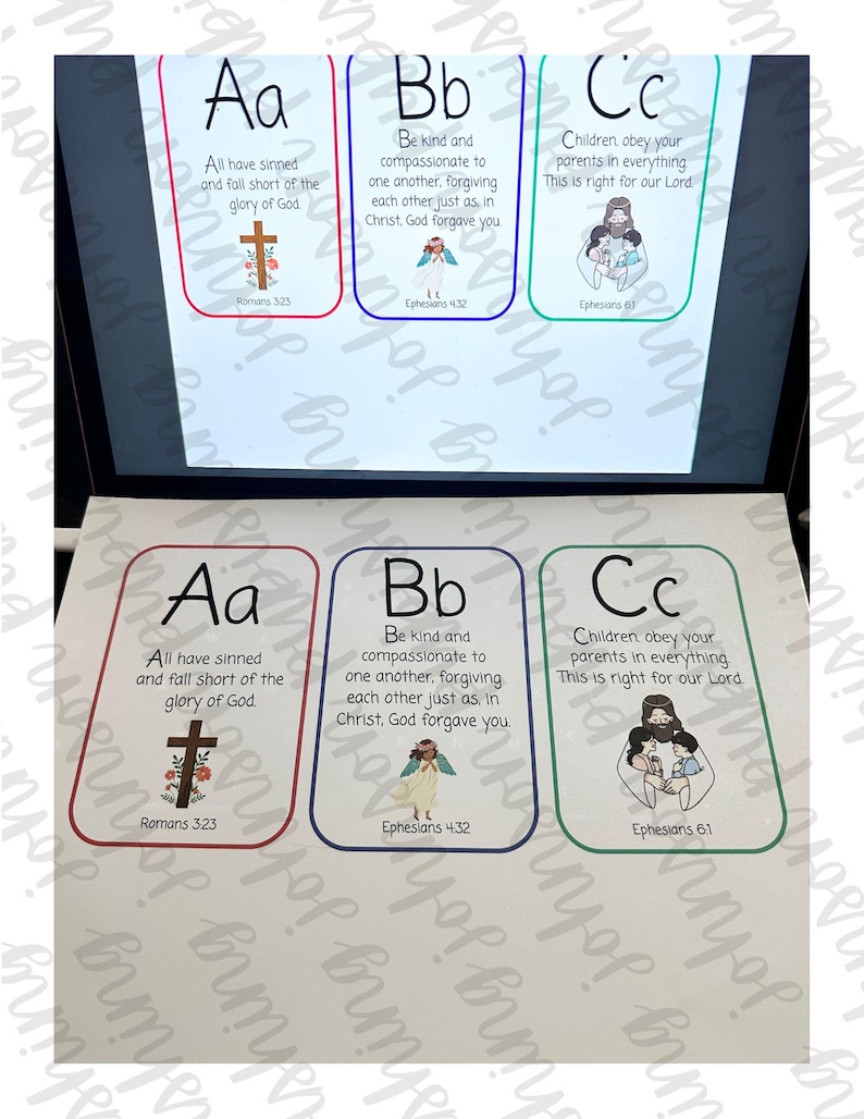Alphabet Bible Verse: Flashcards Printable, Digital, Learning ...