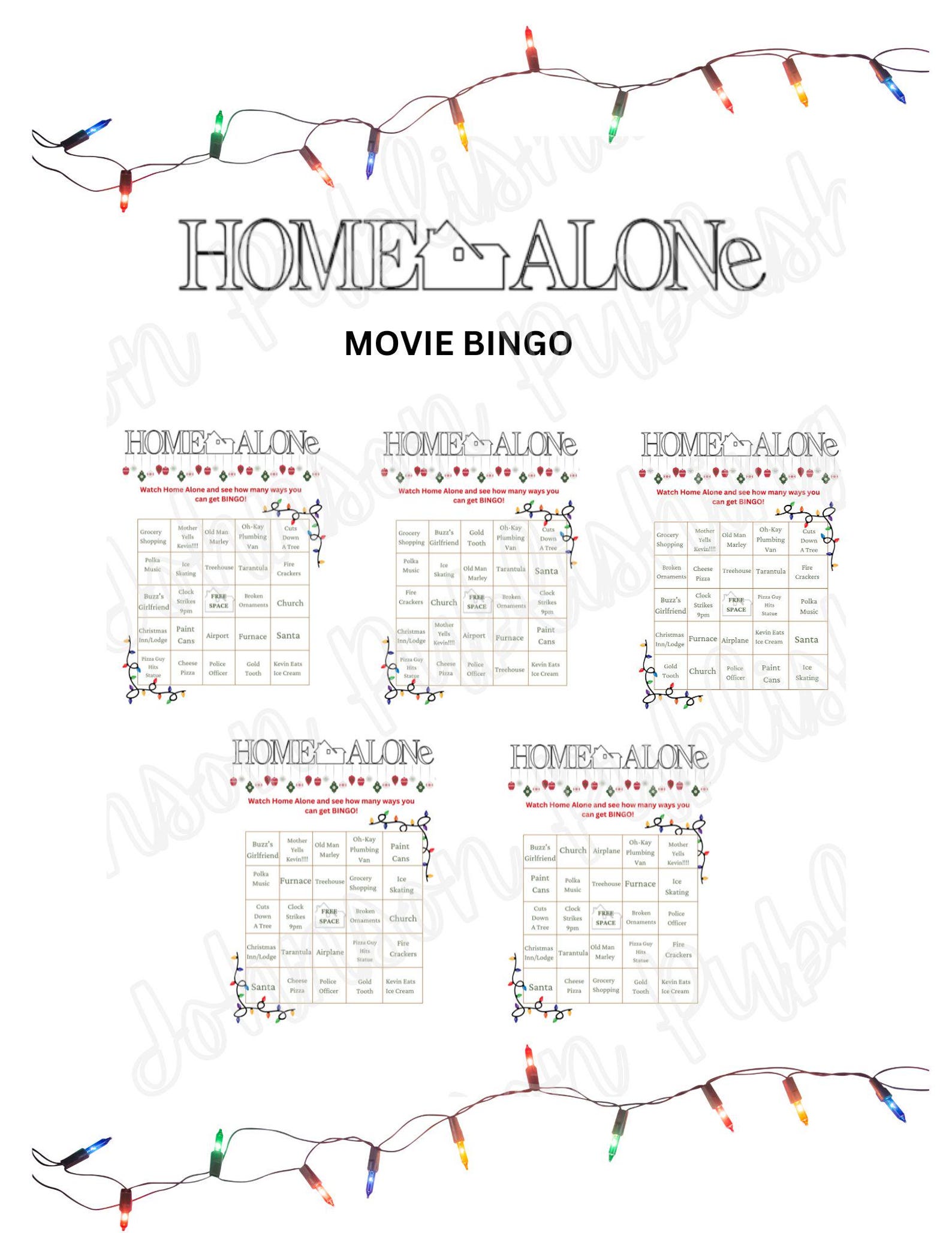 HOME ALONE Family Movie Night Activity Kit Companion, Printable Instant ...