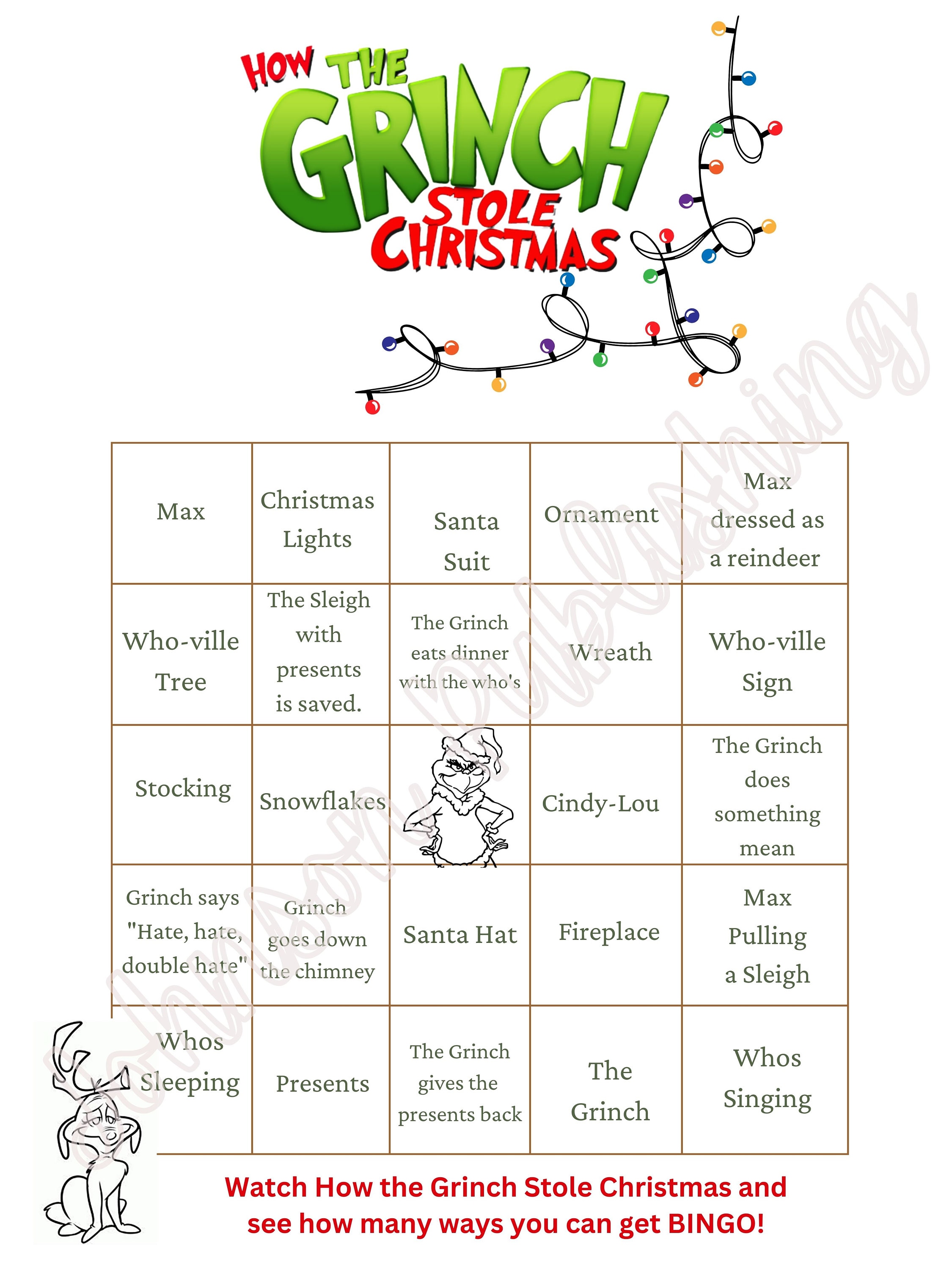 How the Grinch Stole Christmas Movie Companion Digital Printable ...