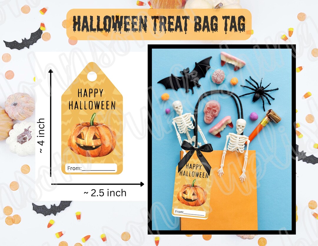 Halloween Treat Bag, Gift Tags, Boo Bag, Candy Bag, Trunk or Treat ...