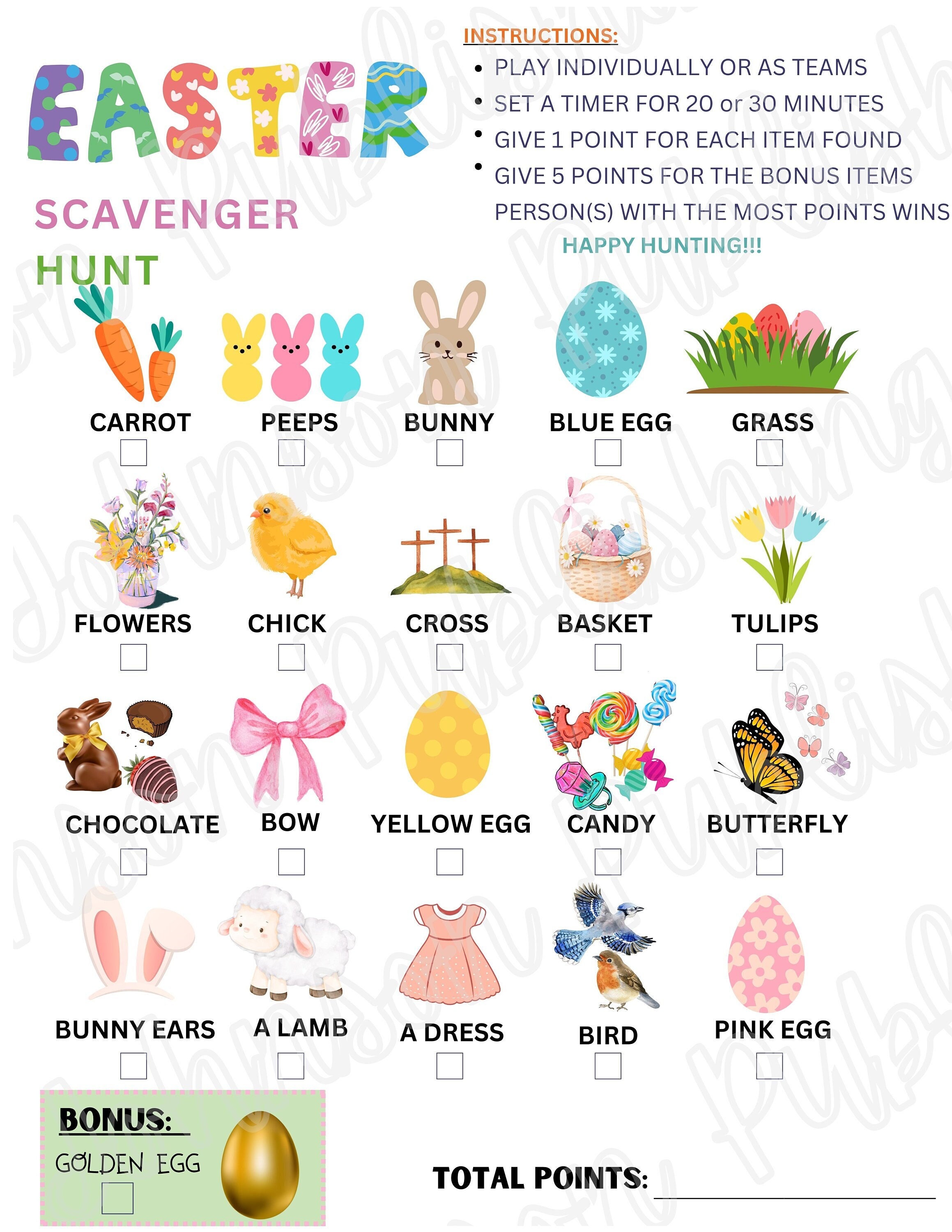 EASTER SCAVENGER HUNT ,indoor and Outdoor Activity, Kids, Family ...