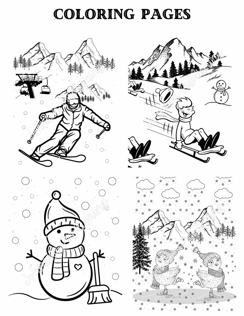 Winter Printable Activity Set, Snow Day Digital Printable Activity Set ...
