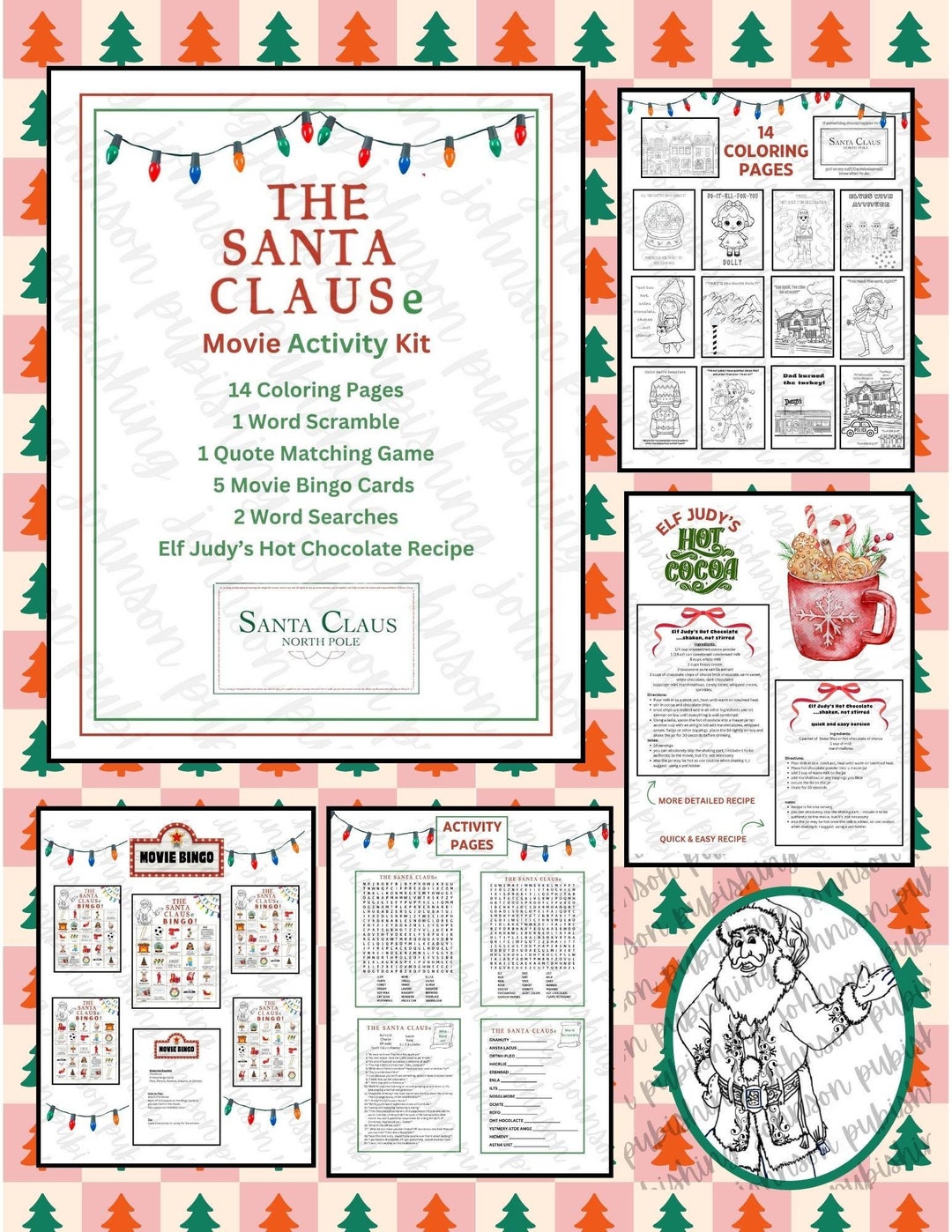 THE SANTA Clause Family Movie Night Activity Kit , Printable Instant ...