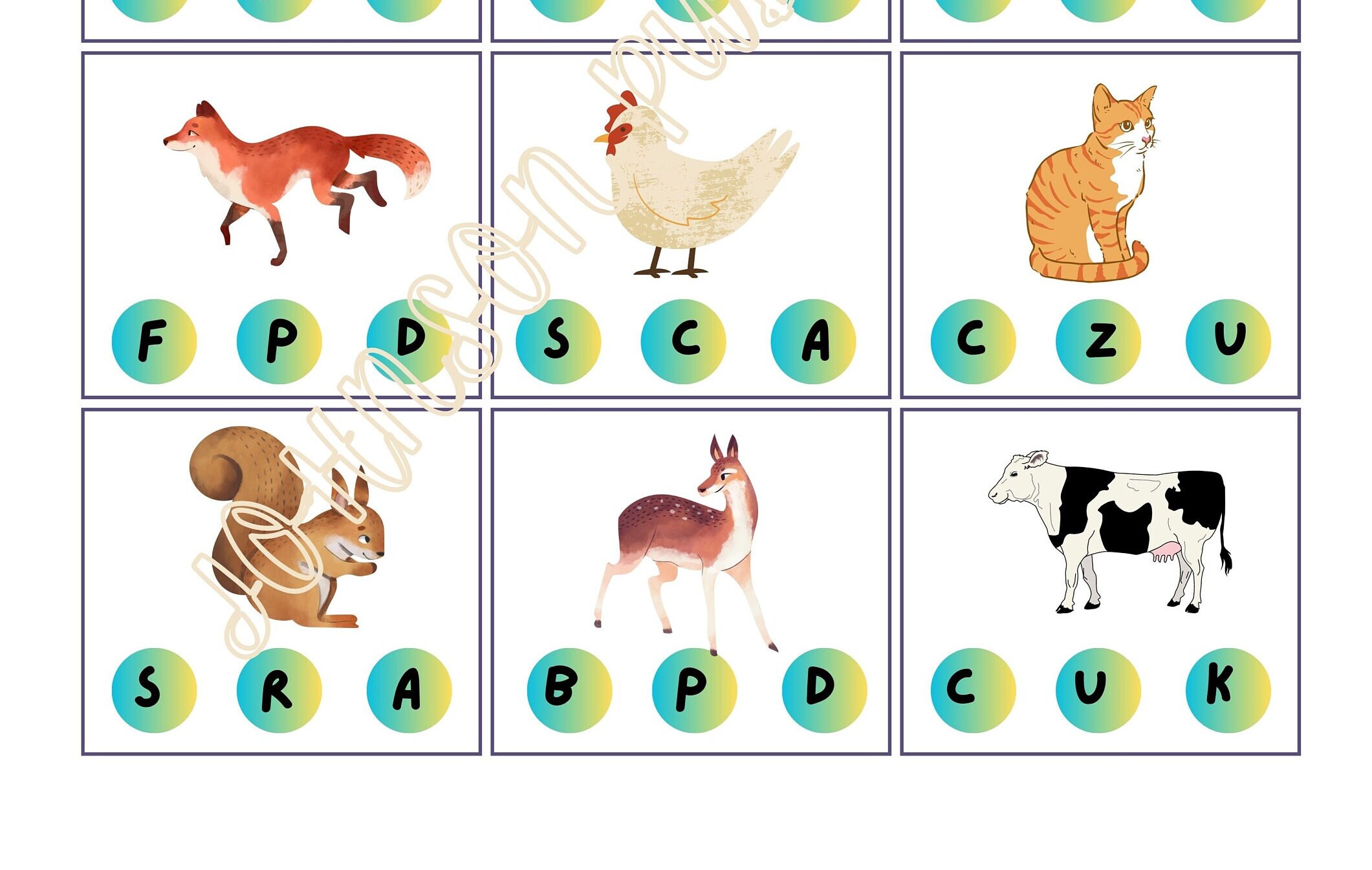 Phonics Practice Worksheet: Animals. Printable, Digital, Worksheet ...