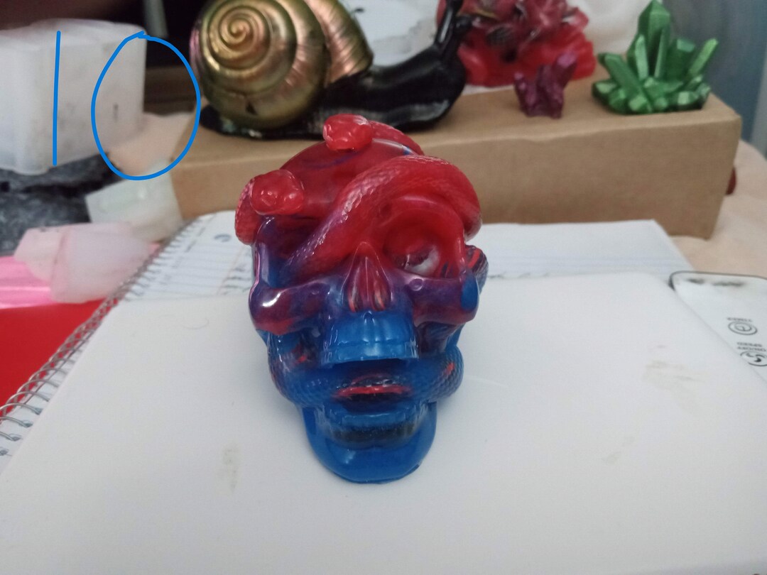 Handmade Resin Skull Figures - Etsy