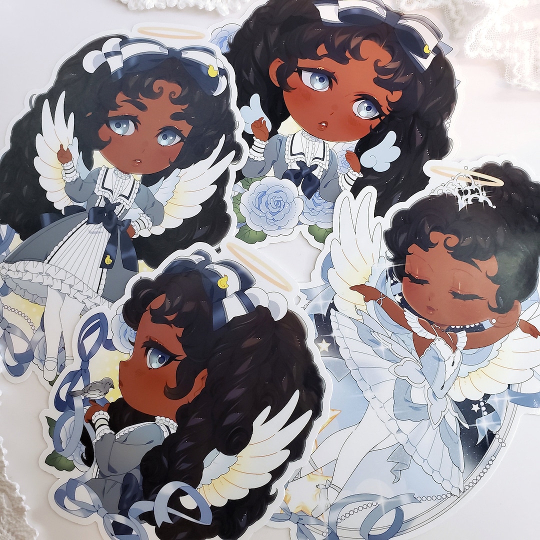 23:4 Birdie Stickers | Die-cut Chibi Angel Anime Webtoon Cute Pastel ...