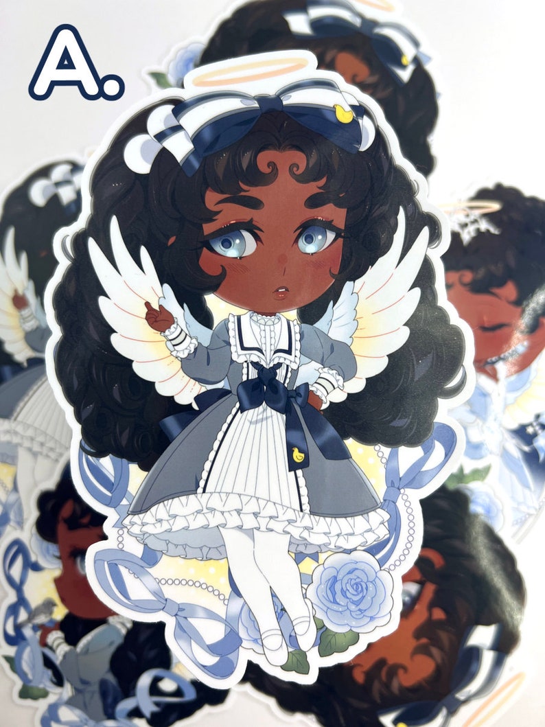 23:4 Birdie Stickers Die-cut Chibi Angel Anime Webtoon Cute Pastel ...