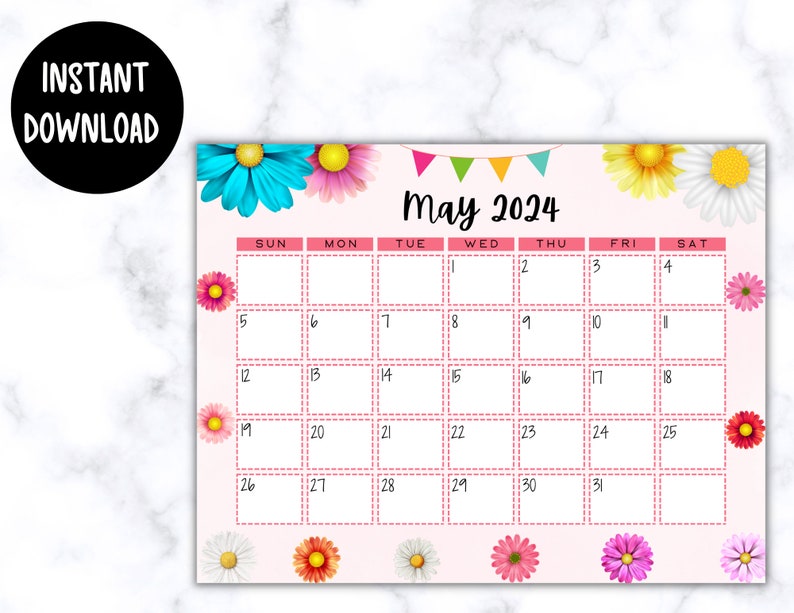 EDITABLE Printable May Calendar 2024 Beautiful Spring - Etsy EDITABLE Printable May Calendar 2024 Beautiful Spring - Etsy